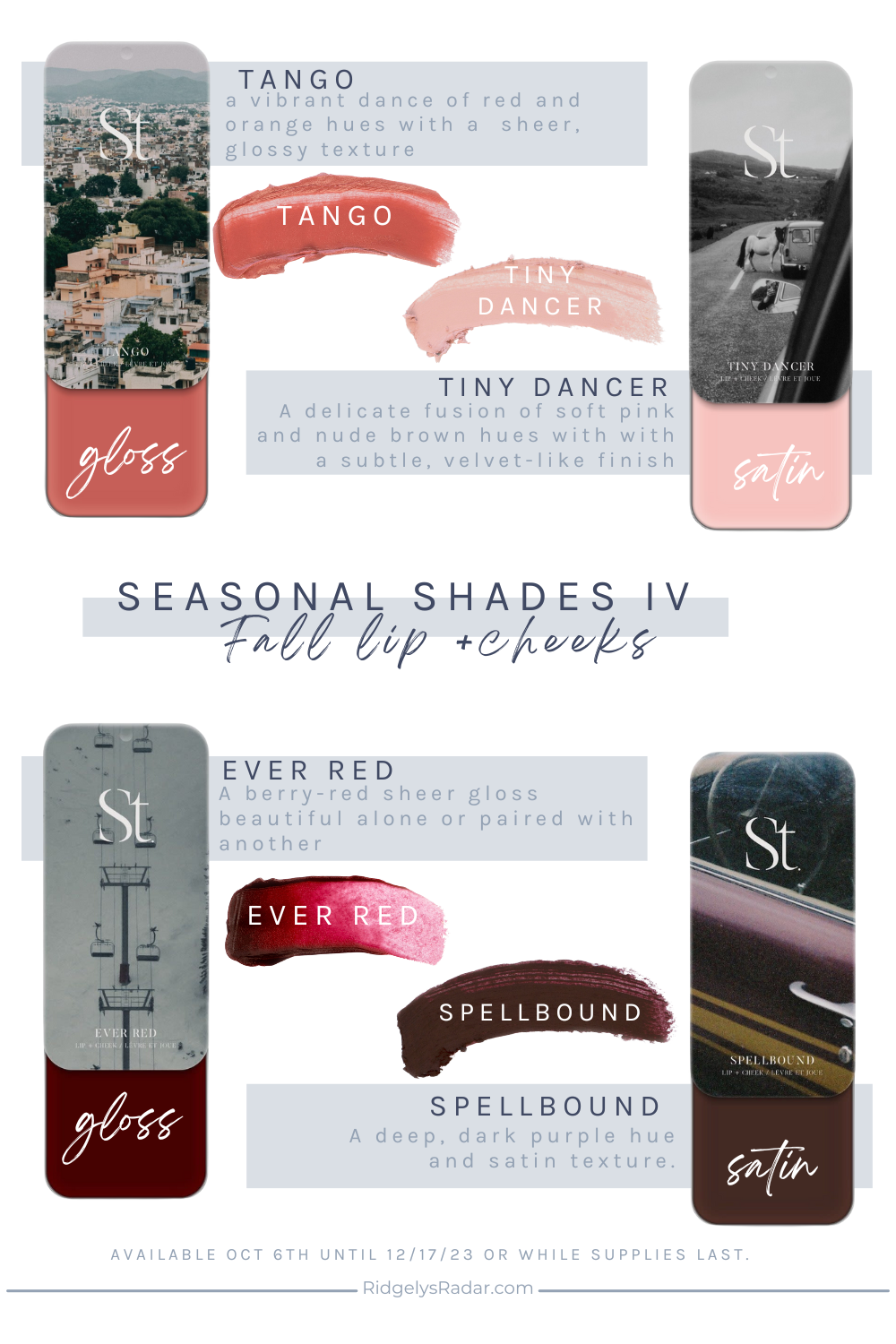 Change Up Your Seint Lip + Cheek Colors for Fall | Ridgely's Radar